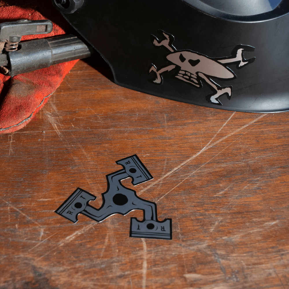 Tri Piston Vinyl Sticker - Red Torpedo